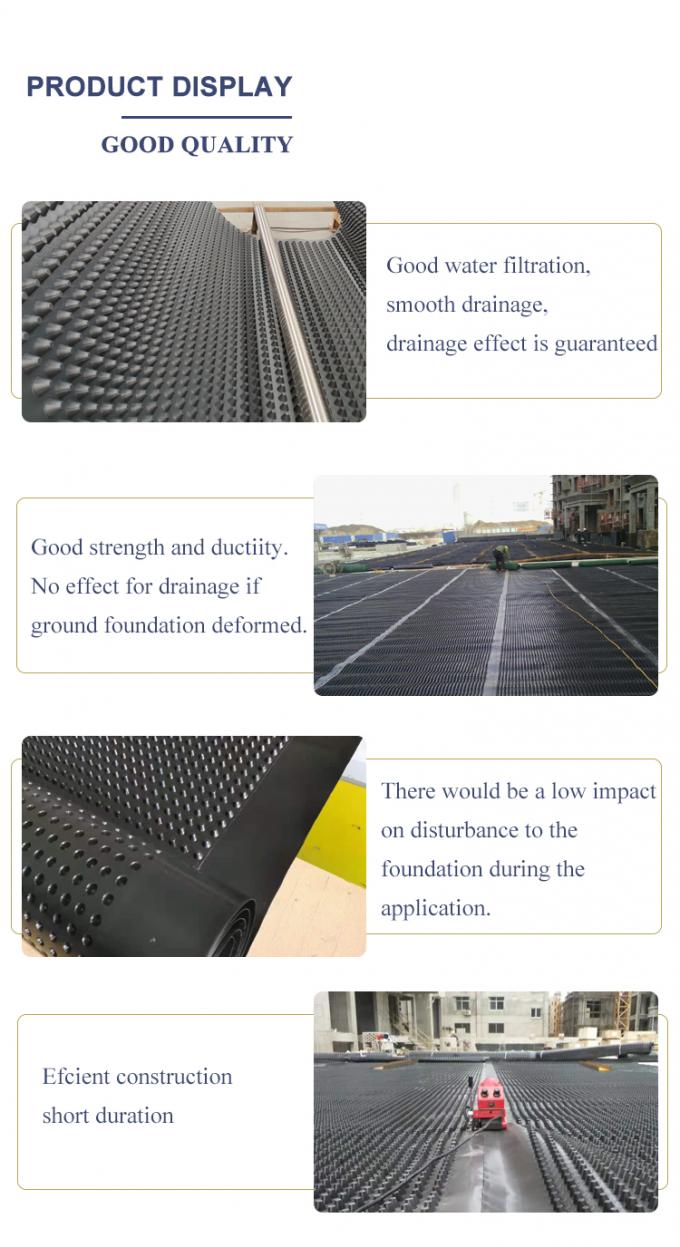 Foundation Drainage Made Easy HDPE Plastic Dimple Waterproofing Board ...